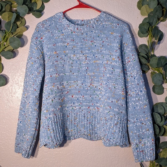 Francesca's Collections | Sweaters | Jun Ivy Blue Confetti Knit Sweater ...